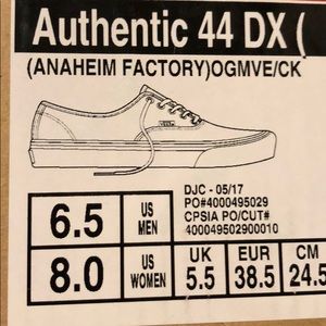 Vans | Shoes | Anaheim Authentic 44 Dx Vans | Poshmark